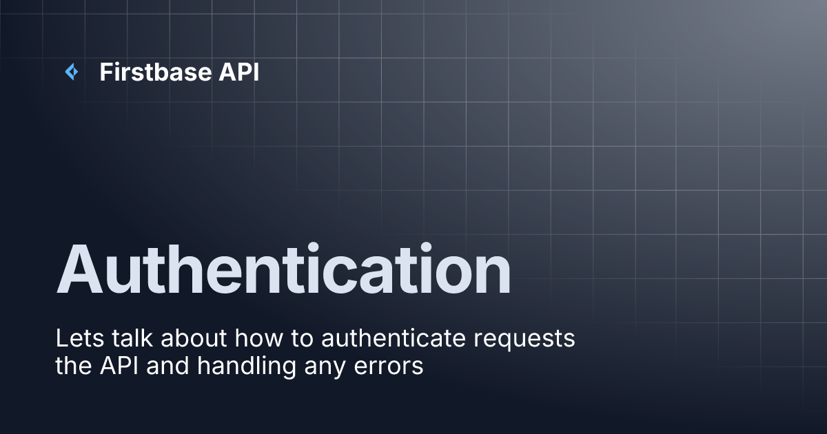 Authentication | Firstbase API